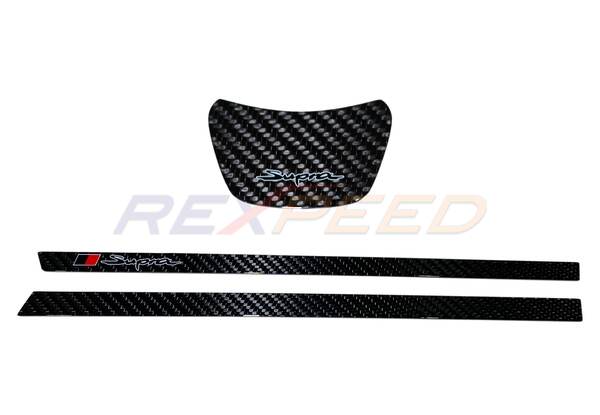 Supra GR 2020+ Carbon Fiber Passenger Side + Steering Wheel Badges Set