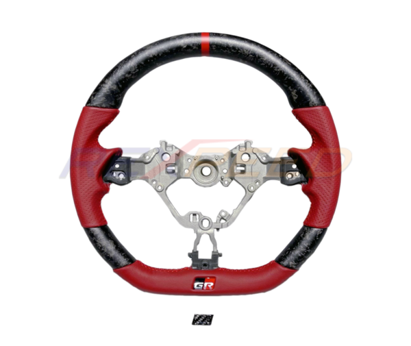 GR86 / BRZ 2022+ Forged Carbon Red Leather Steering Wheel